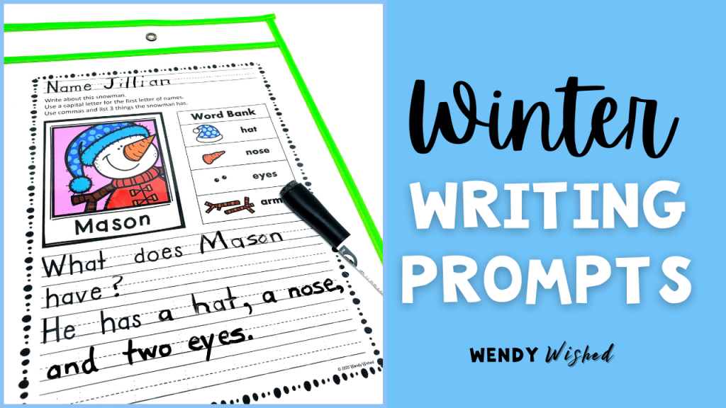 Winter Writing Prompts Easily Provide Grammar Practice - Wendy Wished Blog